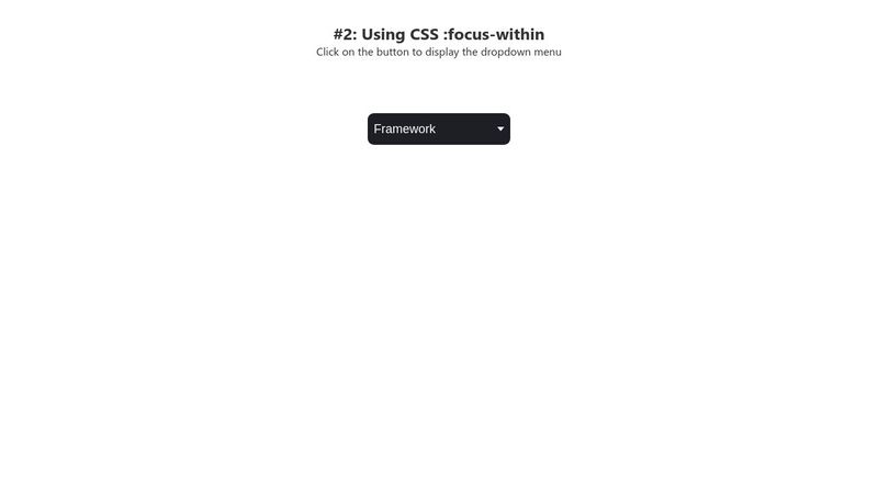 CSS dropdown menu using :focus-within