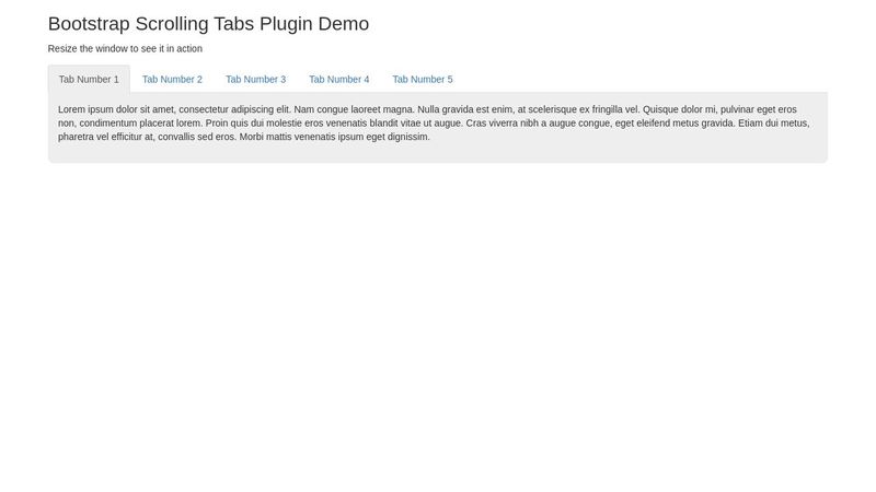 Responsive Scrolling Bootstrap Tabs