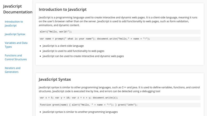 Technical Documentation Page