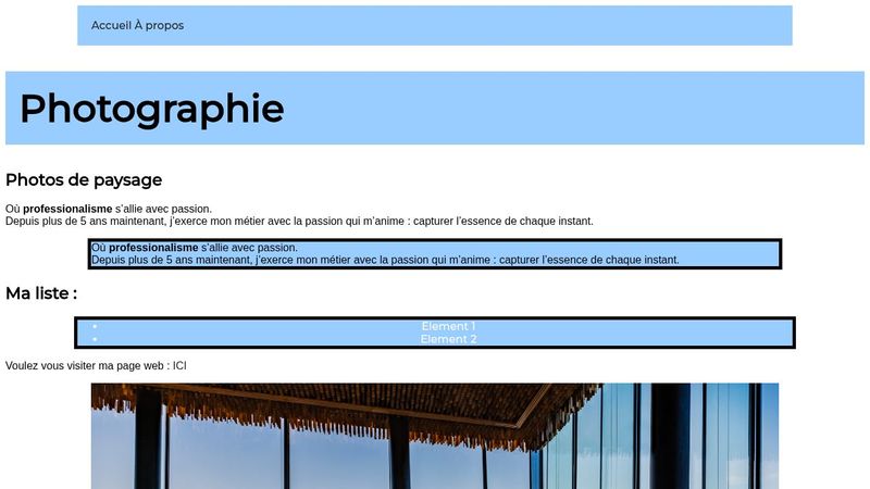 Développement Web partie HTML CSS