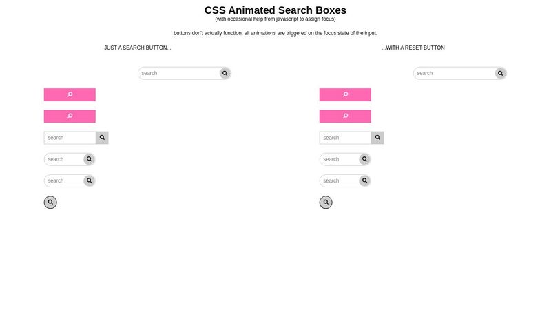 CSS Animated Search Box Concepts