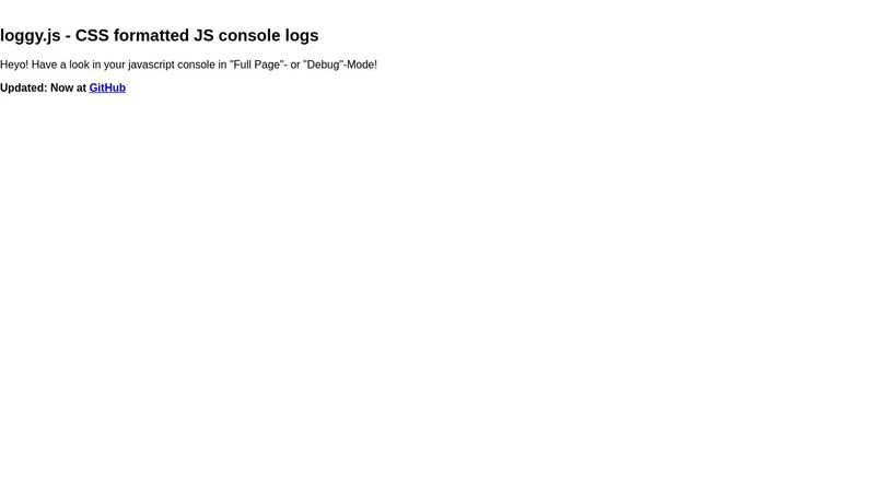 Loggy.js - CSS formatted JS console logs