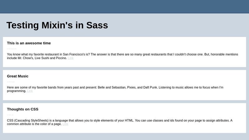 Sass Example – Simple Blog