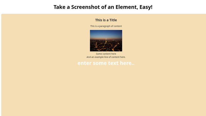 Screenshot an HTML Element using js