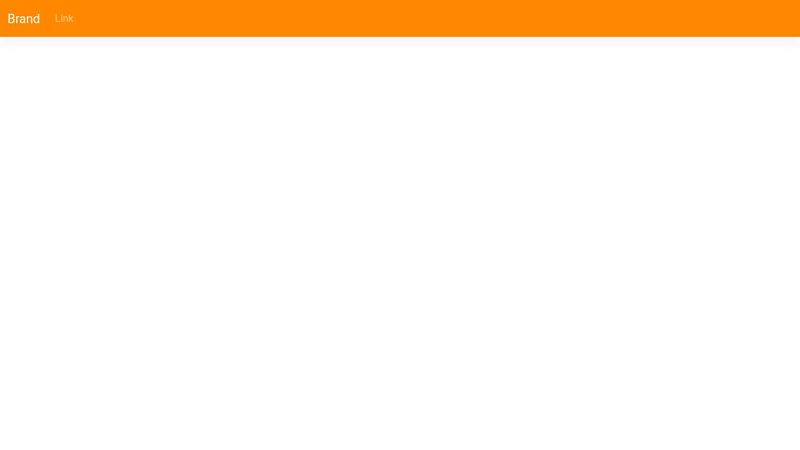 Bootstrap orange navbar with link and brand name