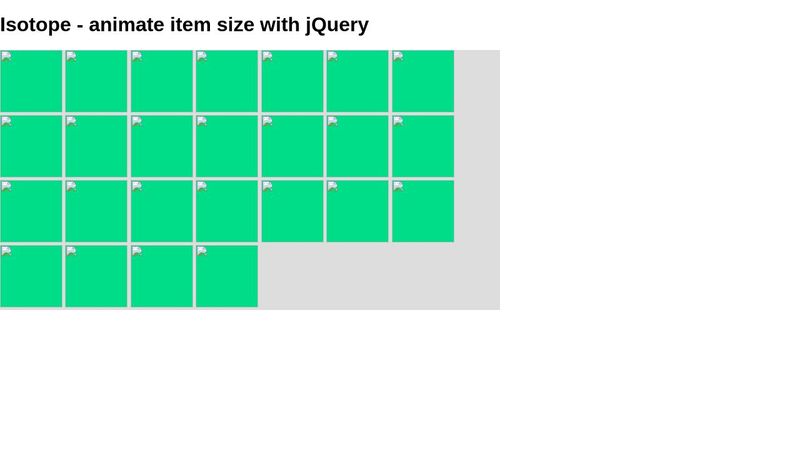 Isotope - animate item size with jQuery