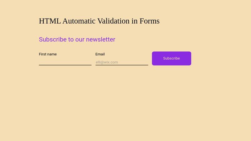 form HTML automatic validation