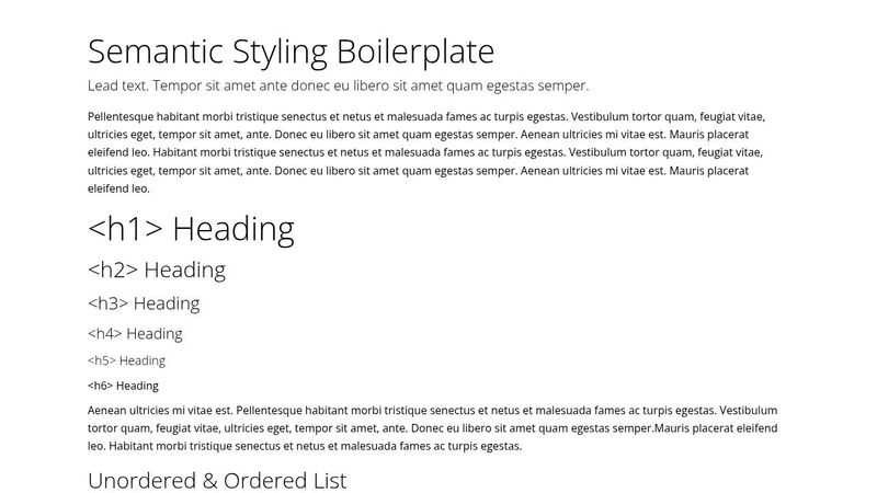 Semantic HTML/CSS Boilerplate