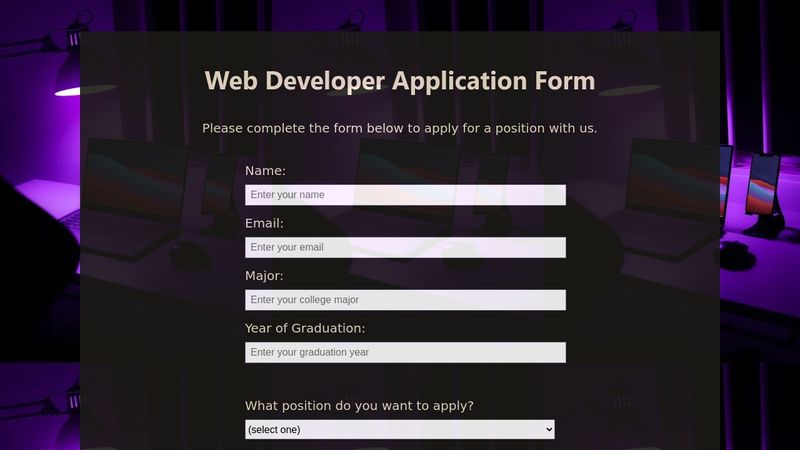 Form Project: Job Application Form