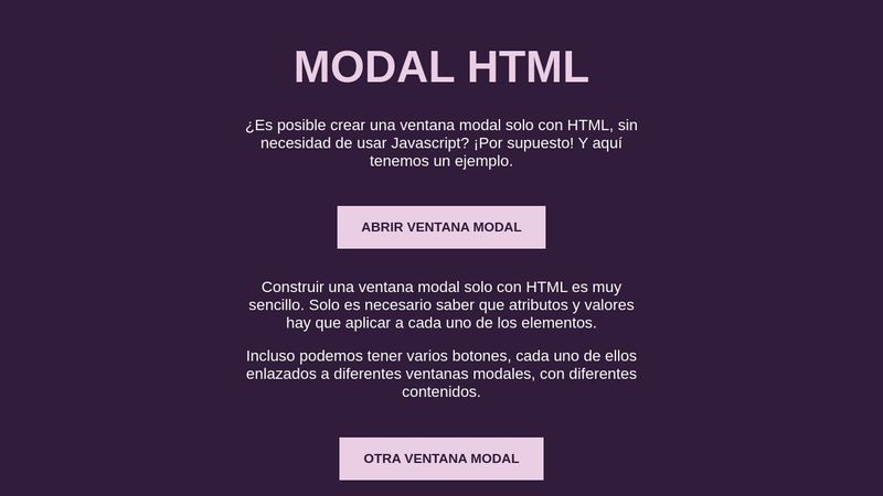Modal only HTML