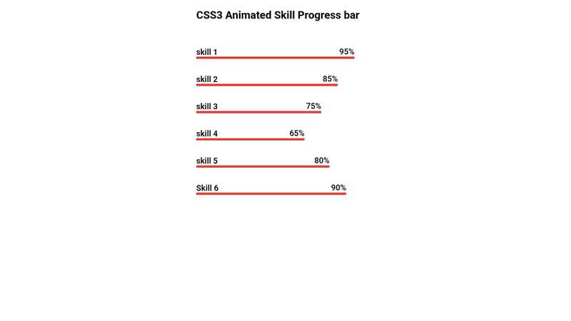 CSS3 Animated Skill Progress bar