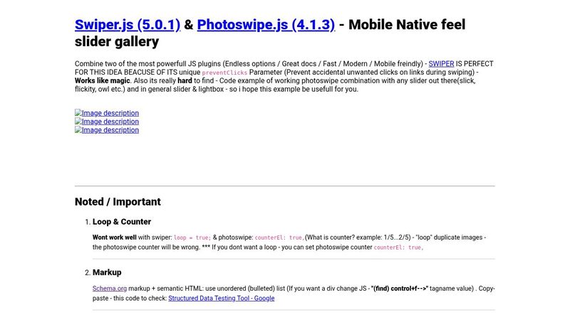 Slider and Lightbox :: slider (swiper.js) & Lightbox gallery (photoswipe.js)