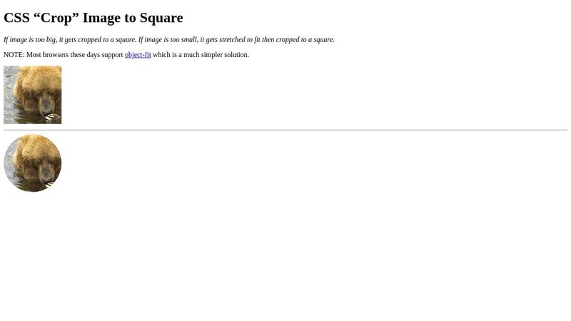 CSS crop image to square aspect ratio