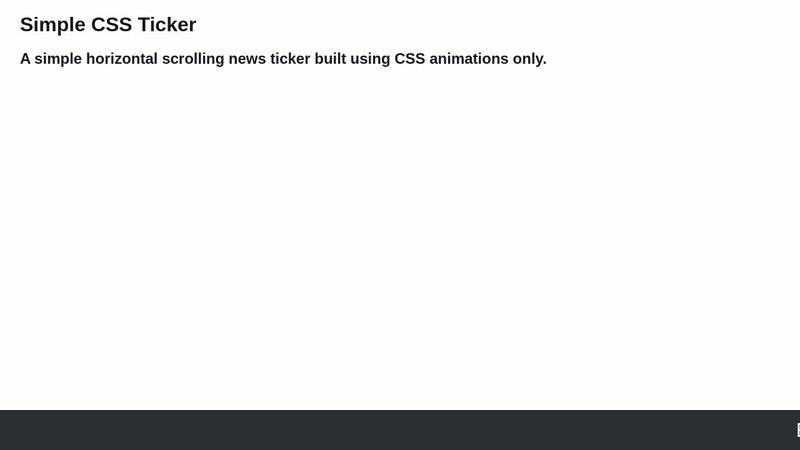 Pure CSS Ticker (No JavaScript)