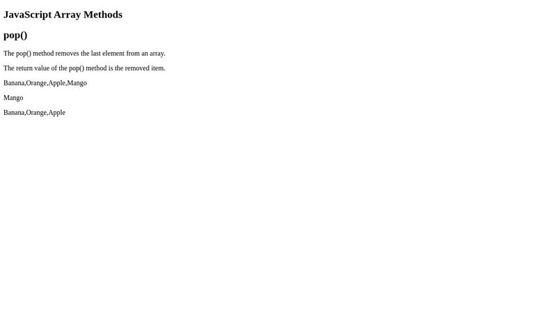 javascript array pop