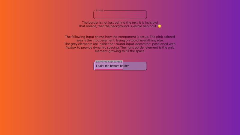 Pure CSS - Round Input with Cutout for Label