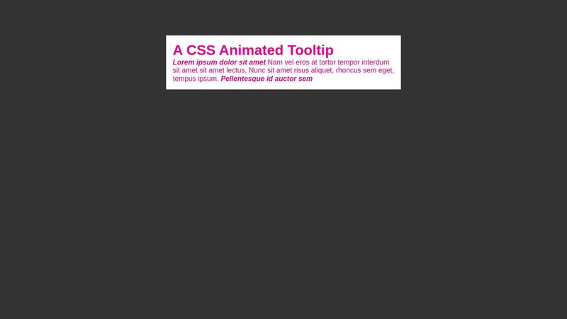 A CSS Animated Tooltip