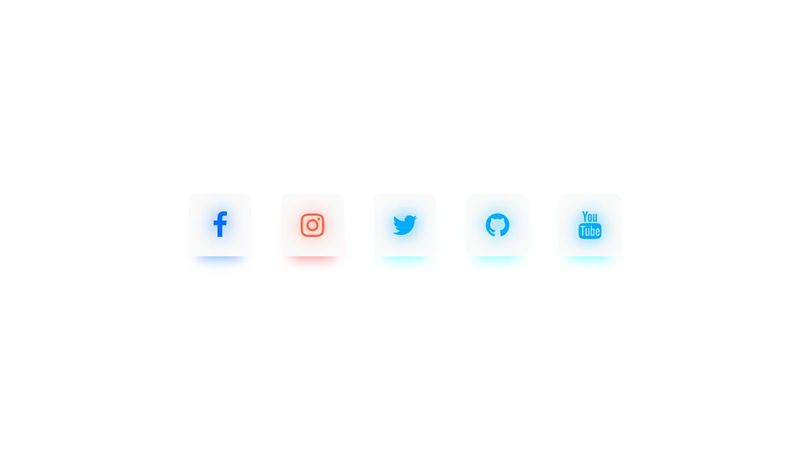 Glowing Neon Social Media Icons