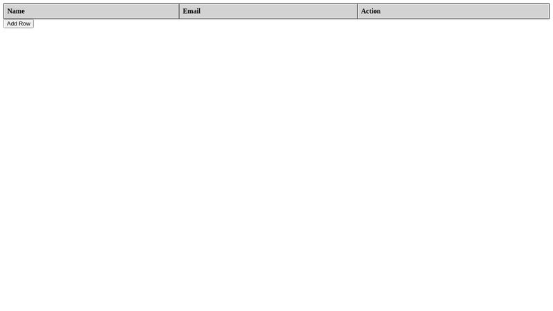 Dynamically add and remove rows in html table using jquery example with codepen