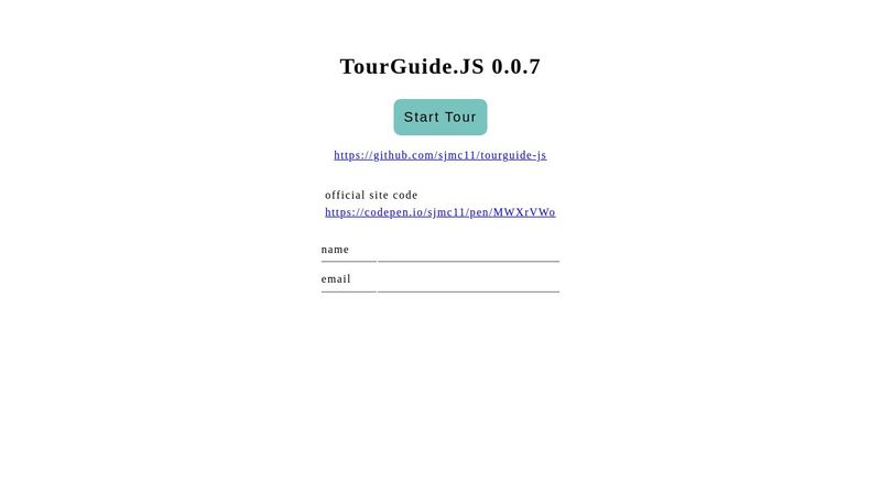 TourGuide.JS 0.0.7 CDN example for addSteps script