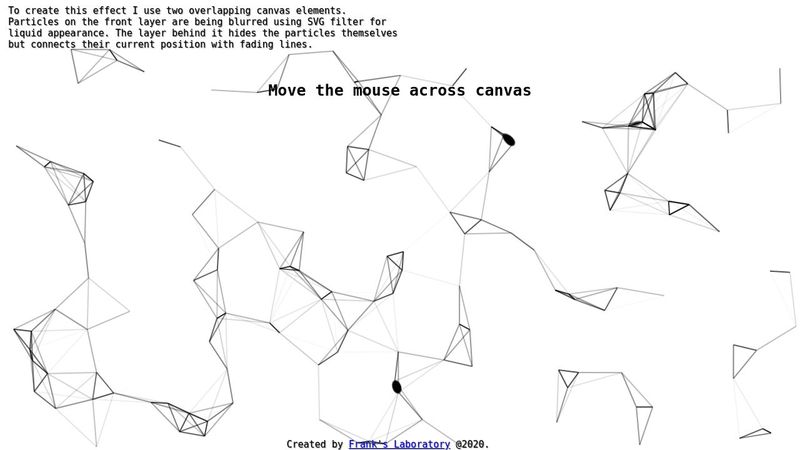 Liquid Constellations Mouse Trail (vanilla JS)