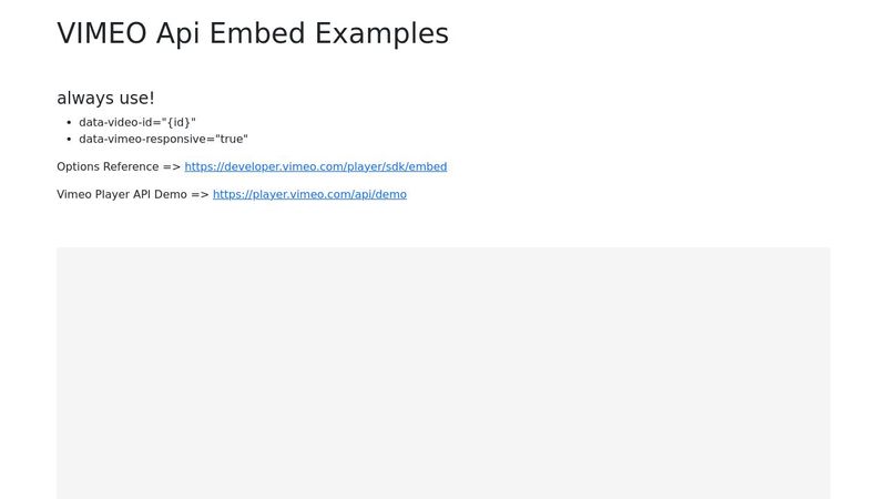 Vimeo Player with API