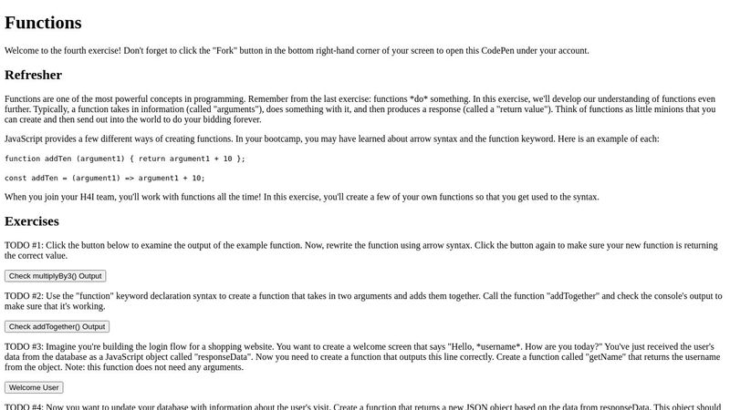 Chapter 4: Functions