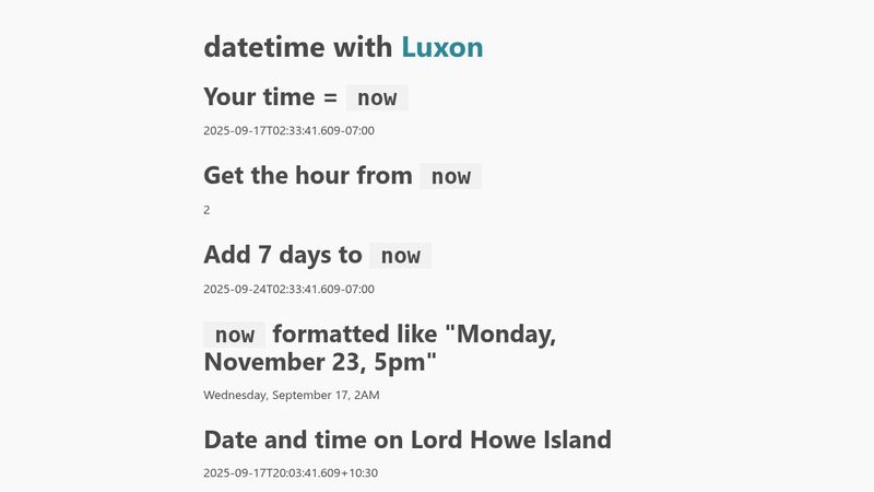 Datetime Example Luxon Datetime Example Luxon