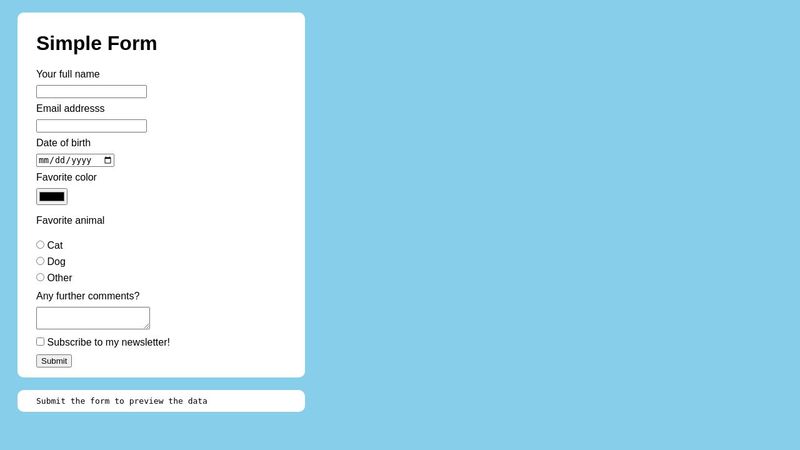 Building a Form: Starter