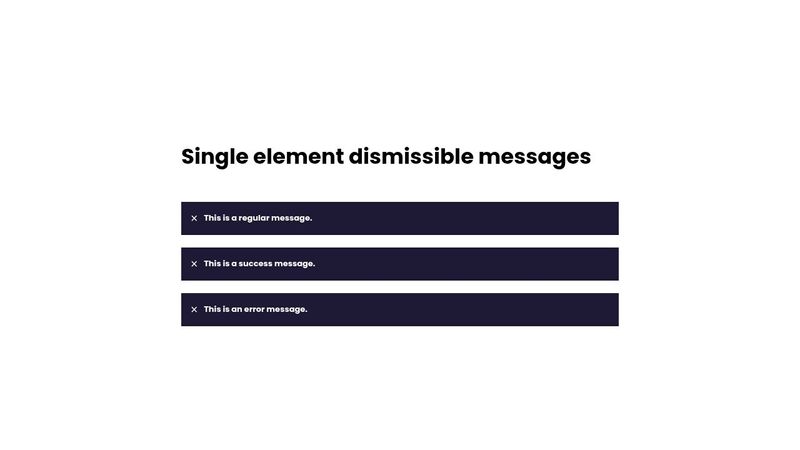 💥 Single element dismissible alert messages