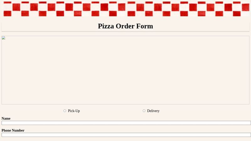 Pizza Order Form
