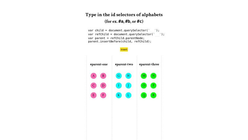 JS - insertBefore() method