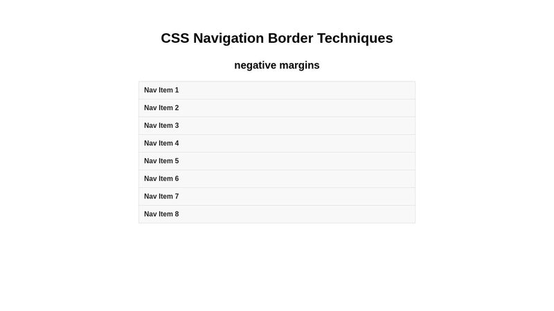 CSS Navigation Border Techniques