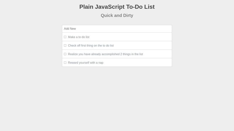 Plain JavaScript To-Do List with LocalStorage