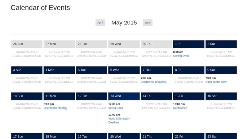 Responsive Bootstrap Calendar Grid