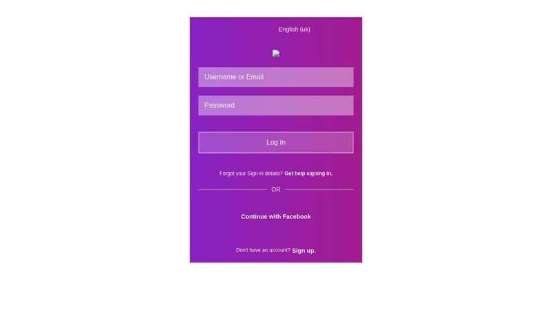 Instagram login page with HTML & CSS.