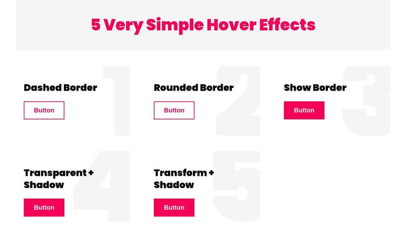 5 Very Simple Hover Effects