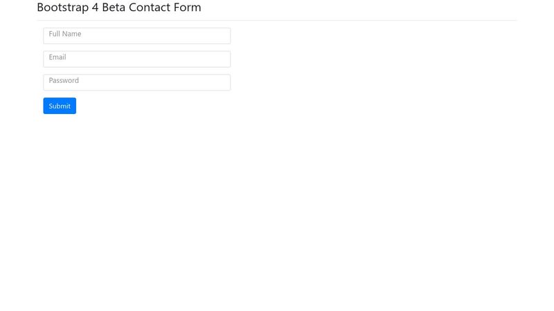 Bootstrap 4 Beta - Floating Labels Contact Form