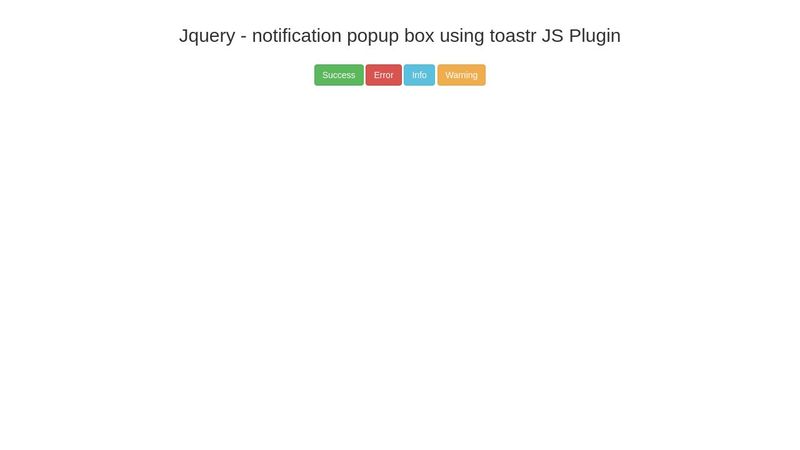 notification popup box using toastr JS Plugin