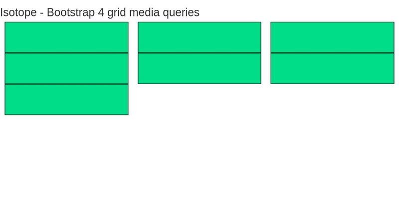 Isotope - Bootstrap 4 grid media queries