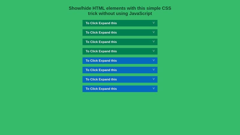 Show/hide HTML elements with this simple CSS trick without using JavaScript