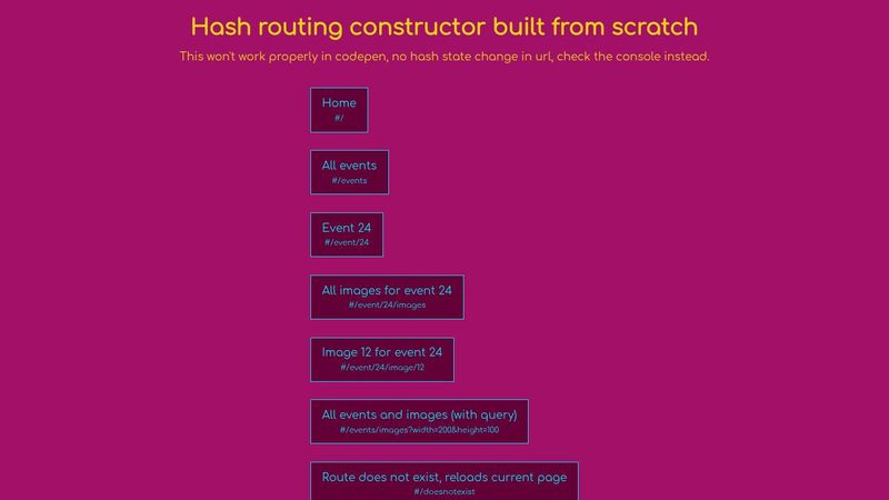 Hash routing example