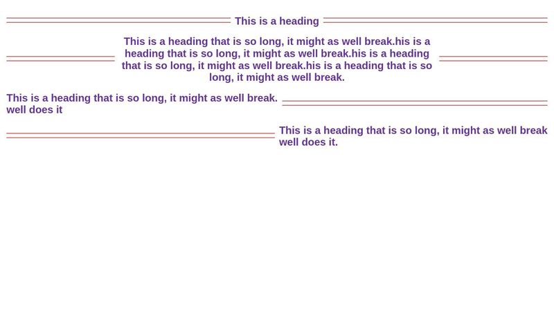 Line-On-Sides Headers with Flexbox and minimal lines