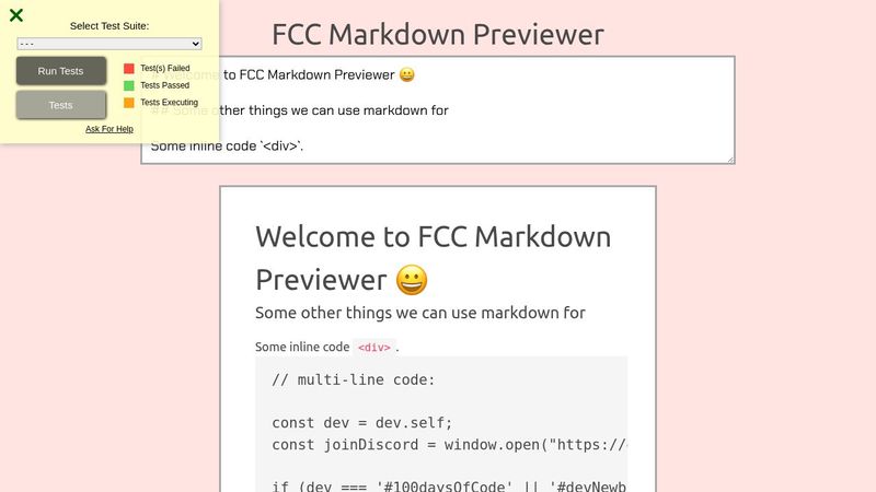 FCC - Markdown Previewer