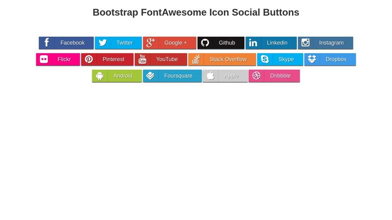 Bootstrap Fontawesome Icon Social Buttons