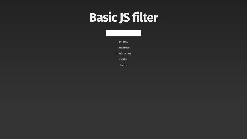 Basic JS Search Filter