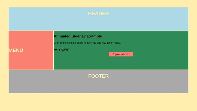 CSS grid layout w/ animated sidenav drawer