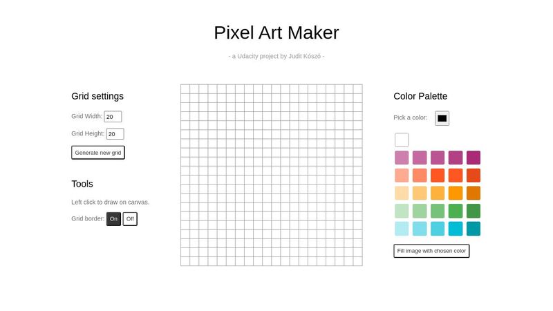 Udacity FEND 3 - Pixel Art Maker