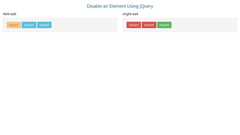 Disable an Element Using jQuery
