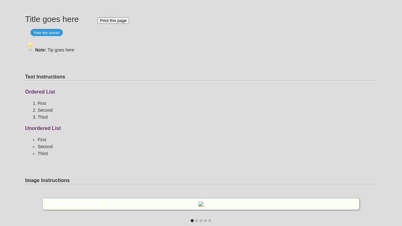 Template for Step-by-Step Instructions